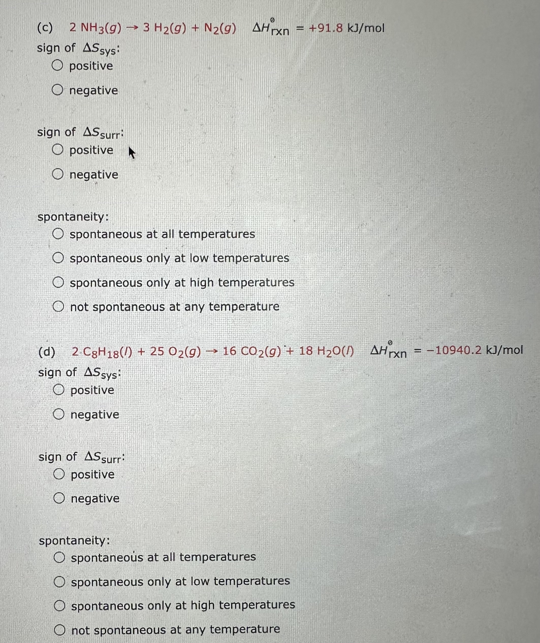 Solved (a) SiCl4(l)+2H2O(I)→SiO2( s)+4HCl(g)ΔHr×n⊖=−21.3 | Chegg.com