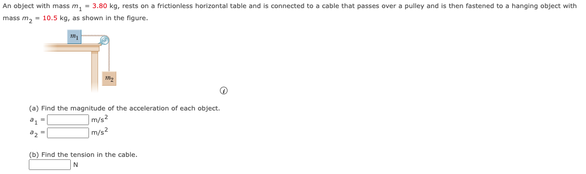 Solved n object with mass m1=3.80 kg, rests on a | Chegg.com