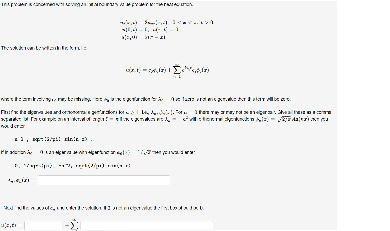 Solved This problem is concerned with solving an initial | Chegg.com