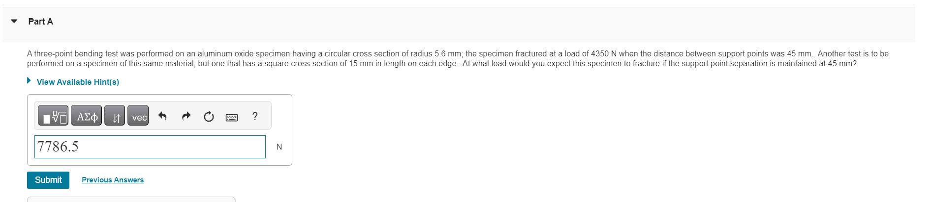 Solved Part AView Available Hint(s)N | Chegg.com