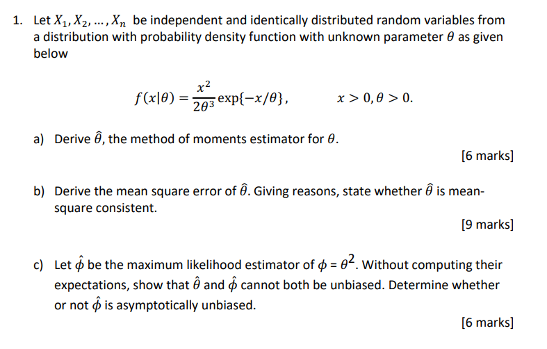 Solved Let X1,X2,…,Xn be independent and identically | Chegg.com