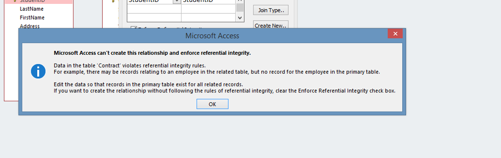 Solved Join Type. FirstName reate New Microsoft Access | Chegg.com
