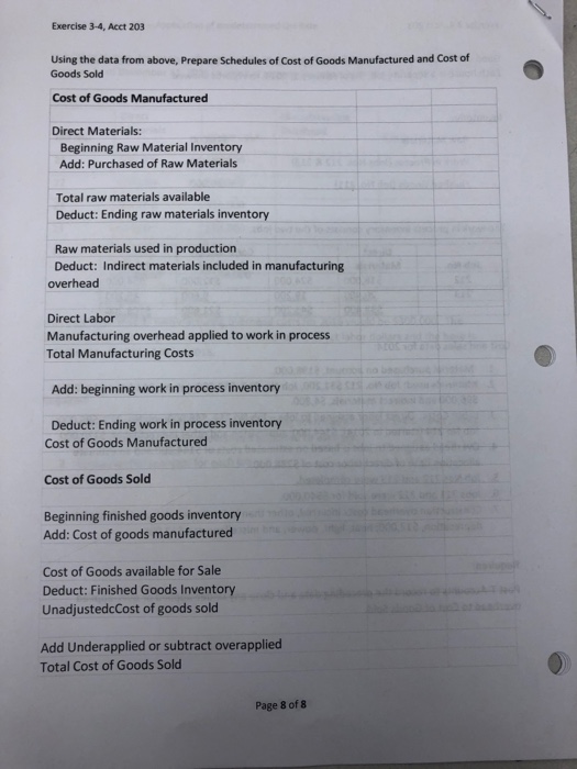 Exercise 3-4, Acct 203 Good earth Construction | Chegg.com