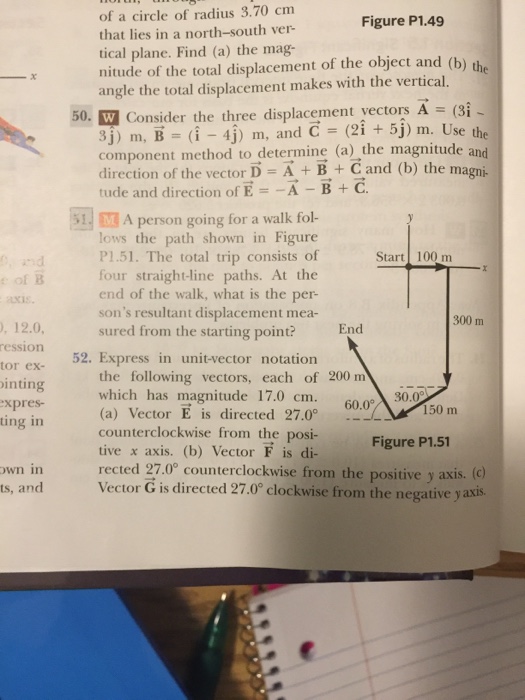 Solved Consider the three displacement vectors A = (3i - 3j) | Chegg.com