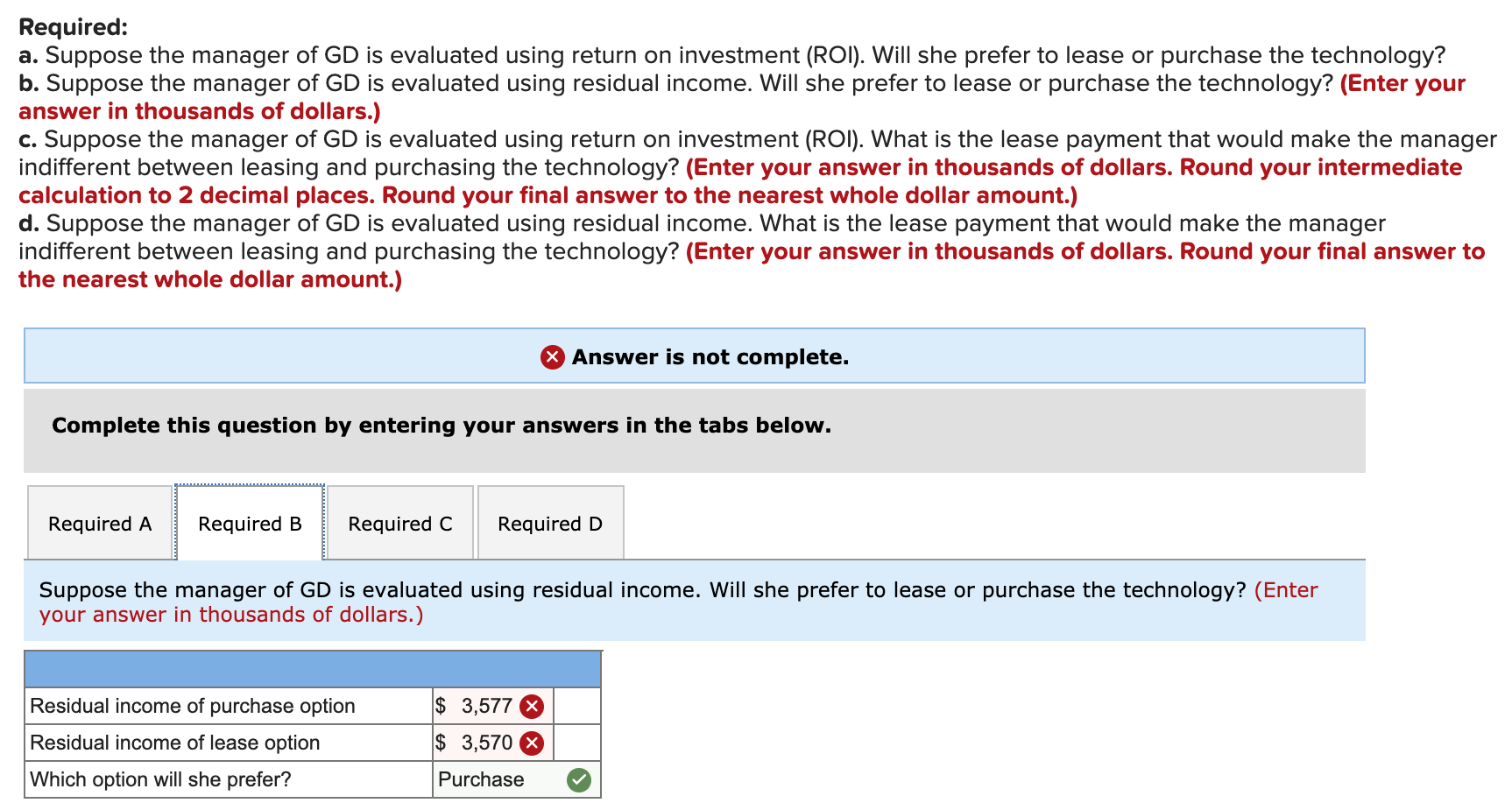 Solved Required: a. Suppose the manager of GD is evaluated | Chegg.com