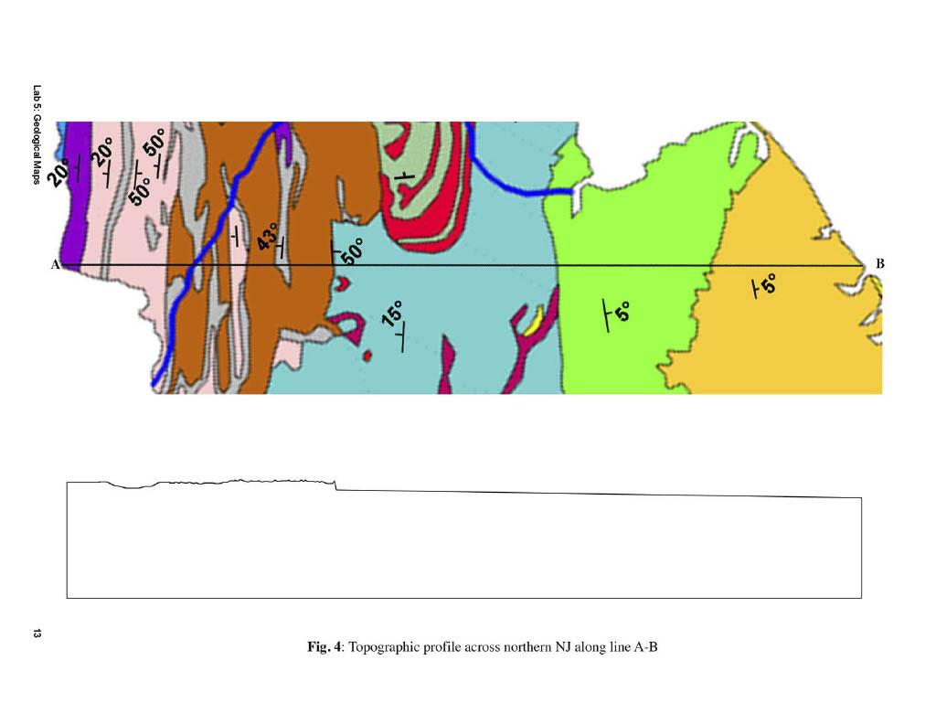 Exercise 5 - Geology of New Jersey See map (Fig. 8) | Chegg.com