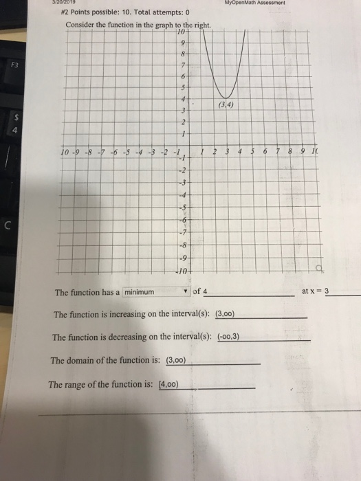 Solved MyOpenMath Assessment #2 Points possible: 10, Total | Chegg.com