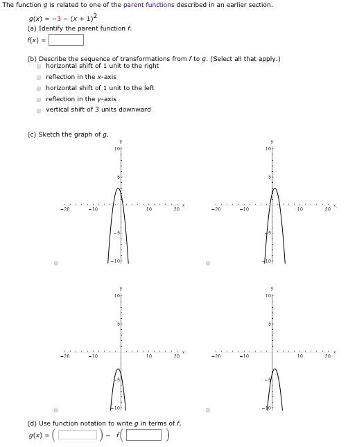 The function g is related to one of the parent | Chegg.com