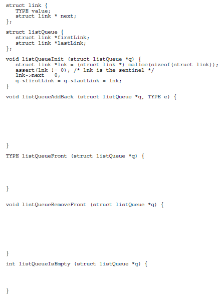 Solved Linked List Queue, pointer to Tail In Preparation: | Chegg.com