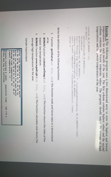 Solved Exercise 2:The following program uses a two | Chegg.com