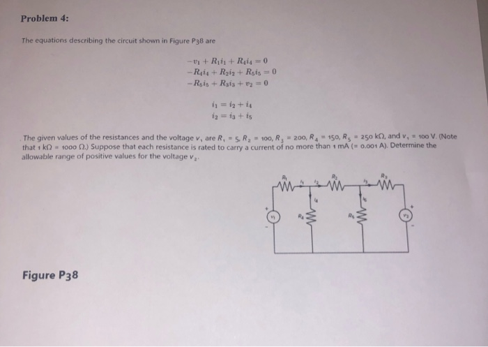 Solved Problem 4: The equations describing the circuit shown | Chegg.com