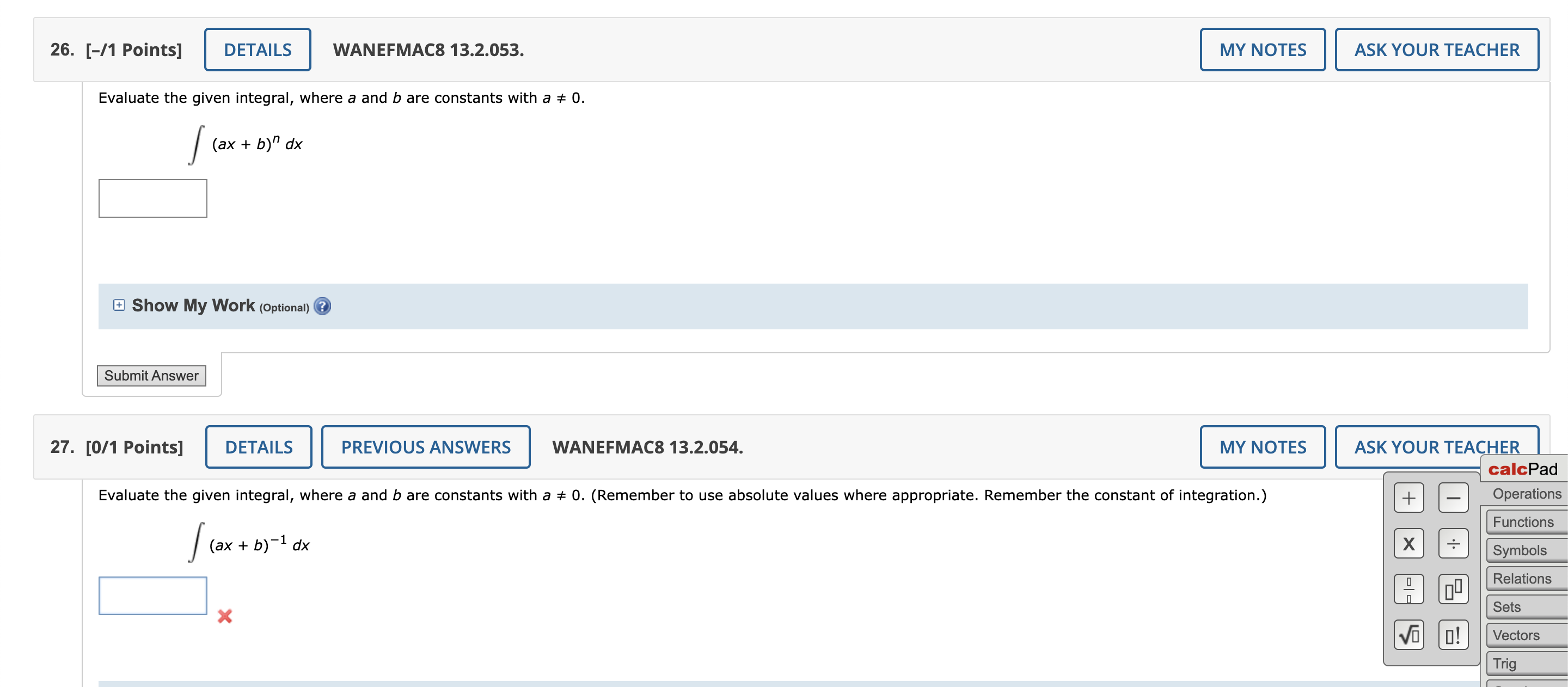 Solved Evaluate the given integral, where a and b are | Chegg.com