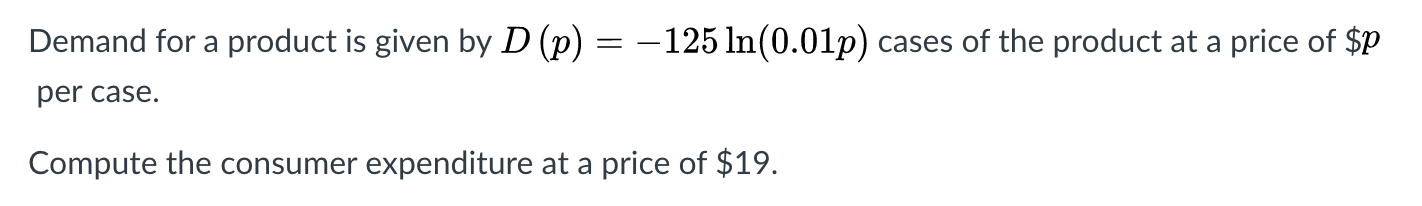Solved Demand for a certain item is given by D (P) =48e-0.2p | Chegg.com