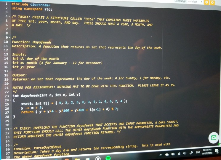 Solved 8) (30 points) Using structs: The code provided in | Chegg.com