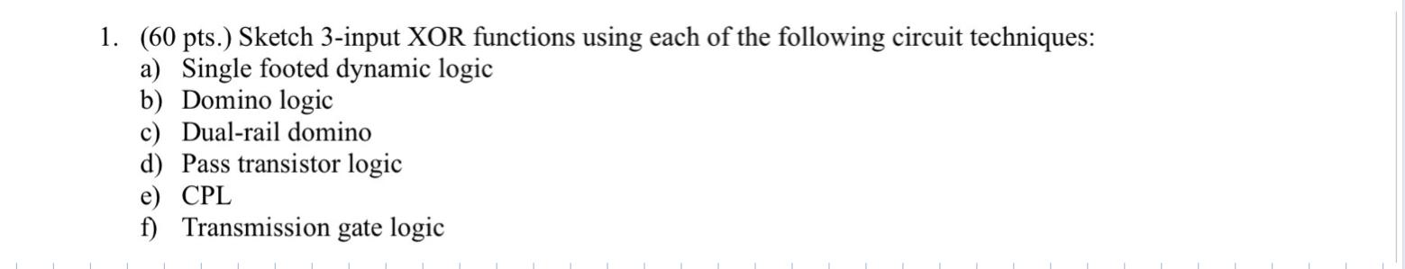 Solved 1 60 Pts Sketch 3 Input Xor Functions Using Each 4014