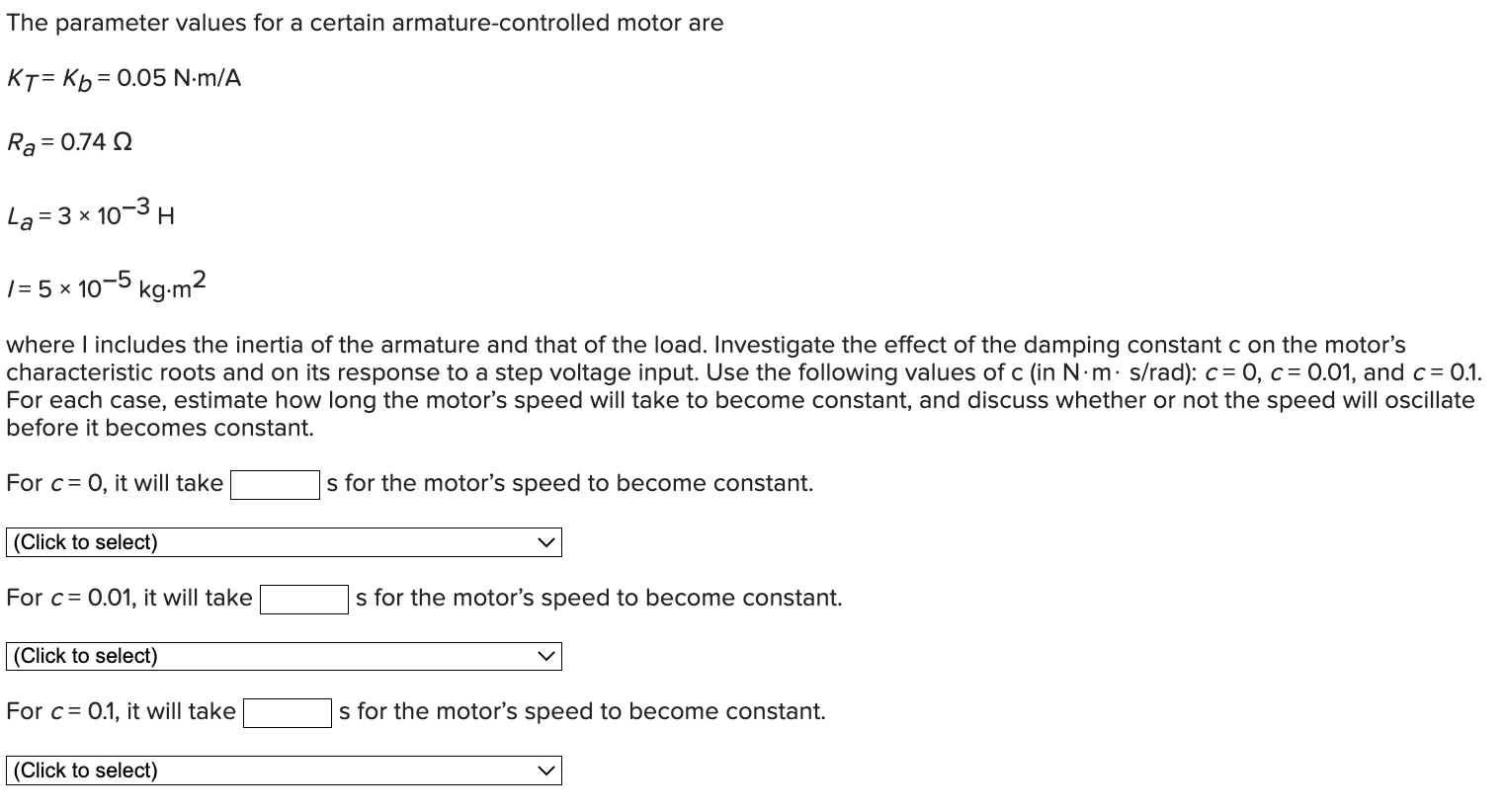 Solved The parameter values for a certain | Chegg.com