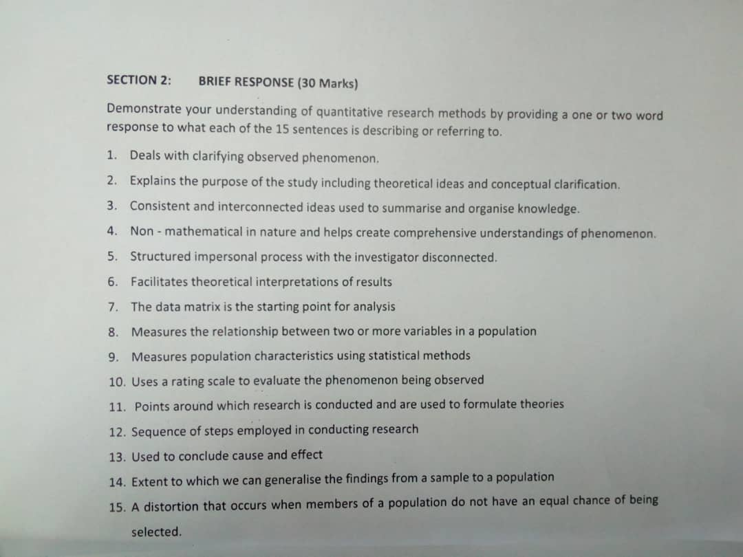 Solved SECTION 2: BRIEF RESPONSE (30 Marks) Demonstrate your | Chegg.com