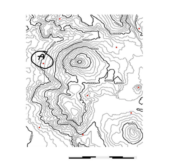 Solved Using the Hilly Area Map (contour interval: 200 ﻿m), | Chegg.com