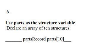 Solved Use ptr as the pointer variable and parts as the | Chegg.com