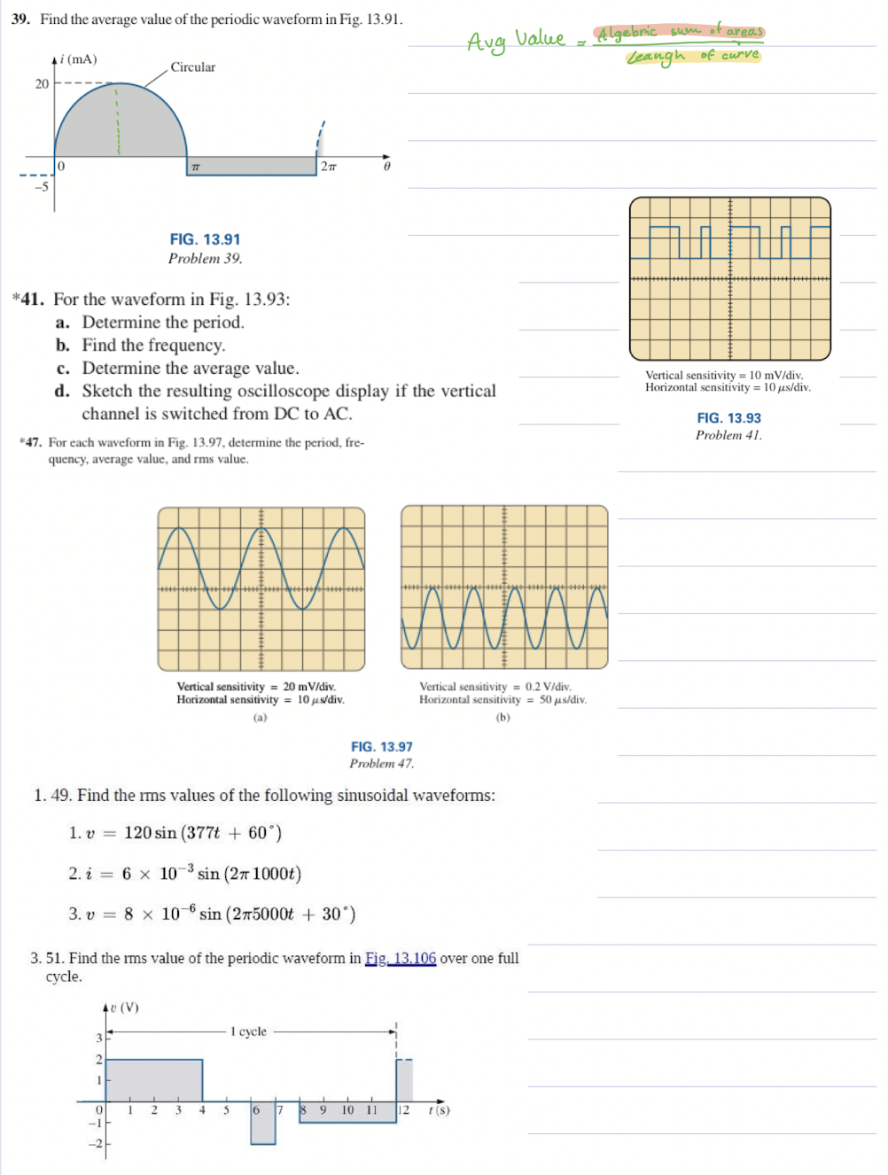 Solved 39 find the average value of the periodic waveform in | Chegg.com