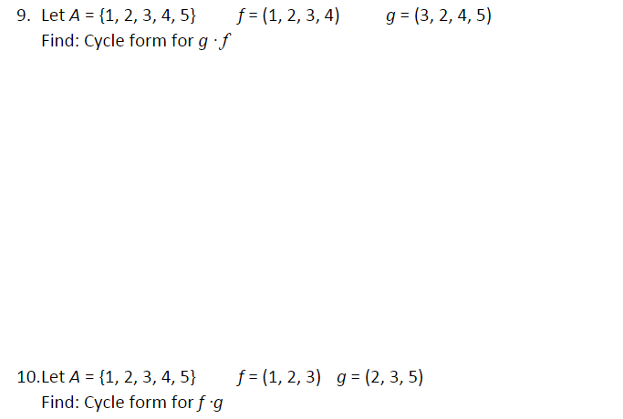 Solved Section IV: Find the cycle form of the following | Chegg.com