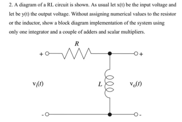 Solved 2. A diagram of a RL circuit is shown. As usual let | Chegg.com