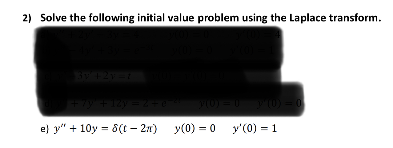 Solve the following initial value problem using the | Chegg.com