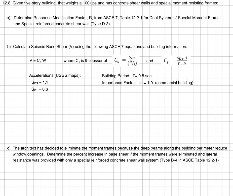 Solved a) Determine Response Modification Factor, R, from | Chegg.com