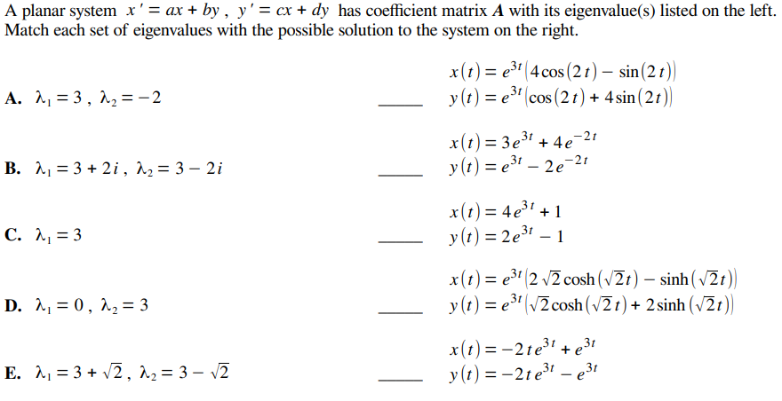 Solved Can you explain to me how to match them? | Chegg.com