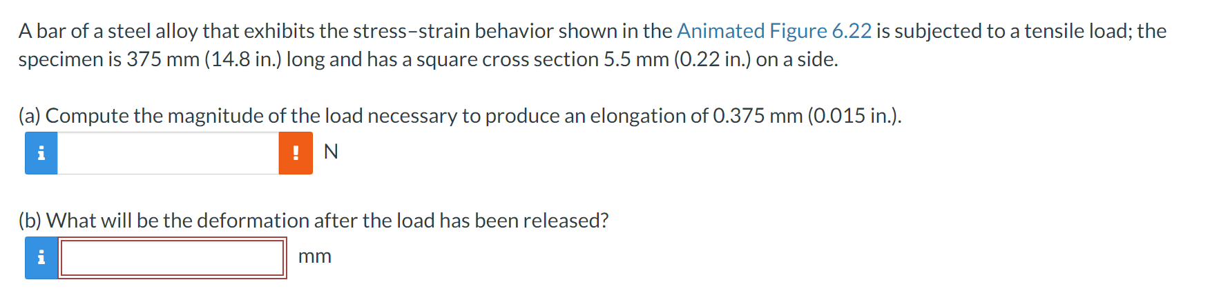 Solved A bar of a steel alloy that exhibits the | Chegg.com