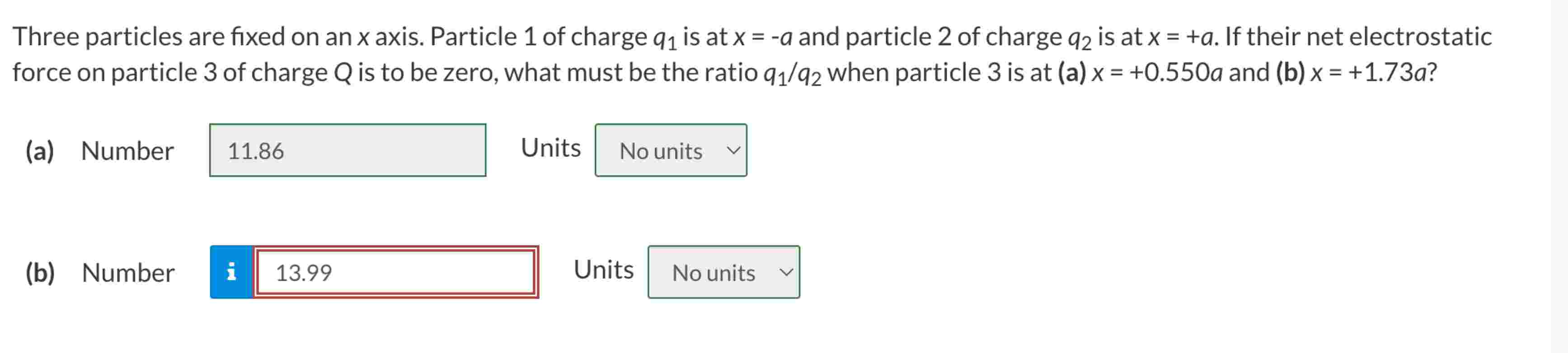 Solved Three particles are fixed on an x ﻿axis. Particle | Chegg.com