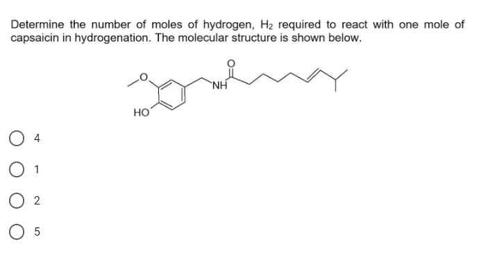 Solved Determine the number of moles of hydrogen, H2 | Chegg.com