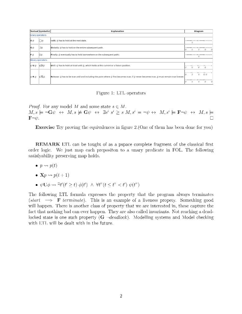 Solved 1 Linear Temporal Logic Ltl Temporal Logics Are A 