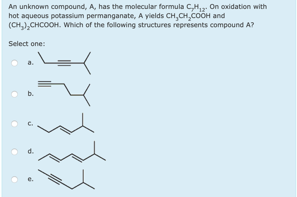 Solved An unknown compound, A, has the molecular formula | Chegg.com