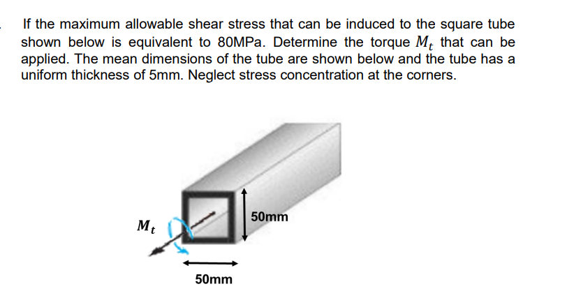 Solved If the maximum allowable shear stress that can be | Chegg.com