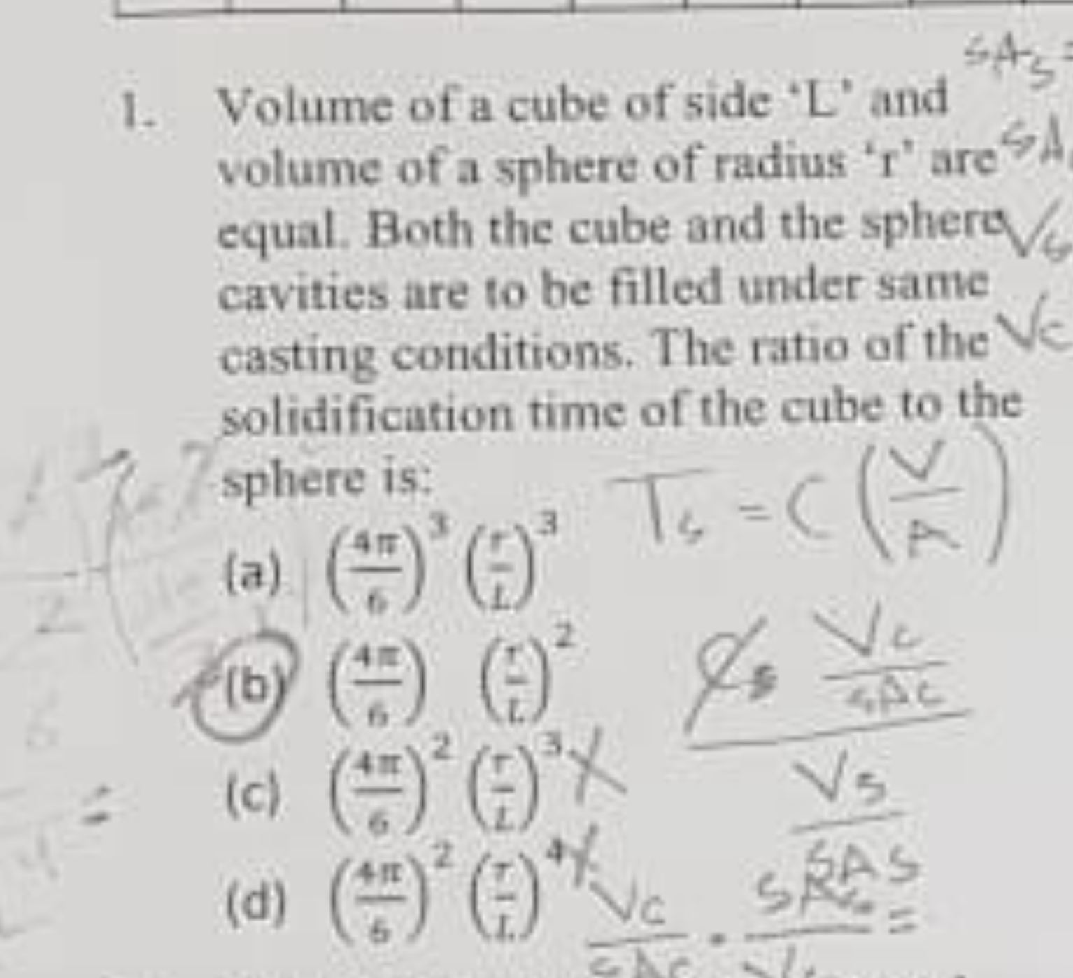 Solved Volume of a cube of side ' L ' and volume of a sphere | Chegg.com