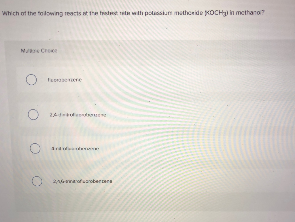Solved Which of the following reacts at the fastest rate | Chegg.com