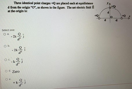 Solved Three identical point charges +Q are placed cach at | Chegg.com
