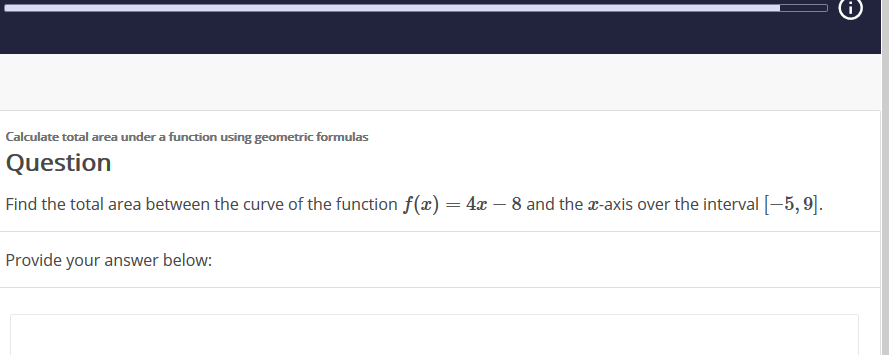Solved Calculate total area under a function using geometric | Chegg.com