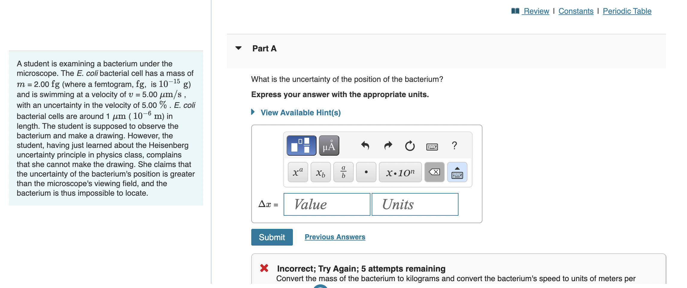 Solved A student is examining a bacterium under the | Chegg.com