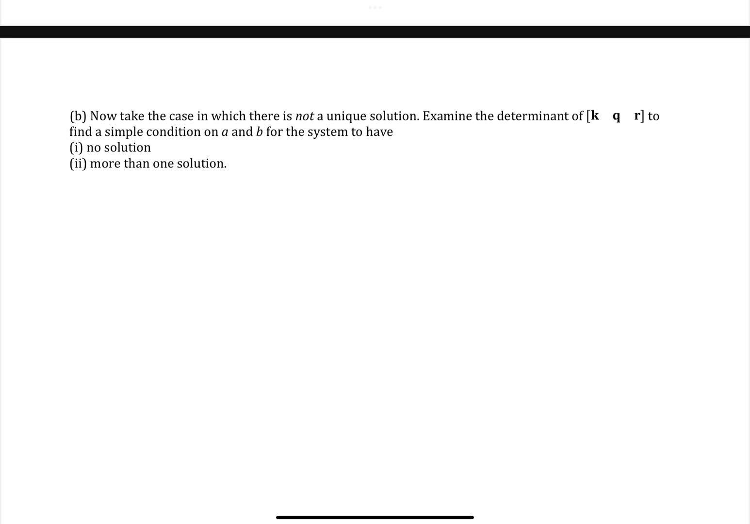 Solved 4. [7 marks] Consider the following system of linear | Chegg.com