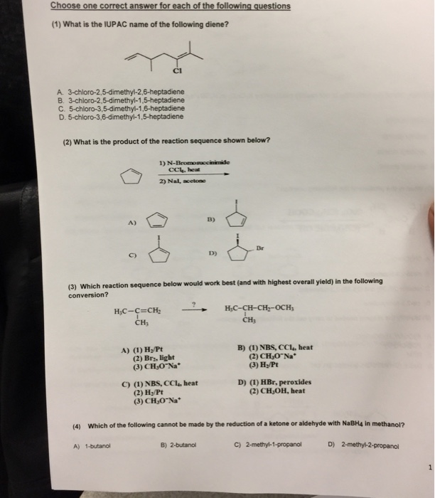 Solved What is the IUPAC name of the following diene? A 3 - | Chegg.com
