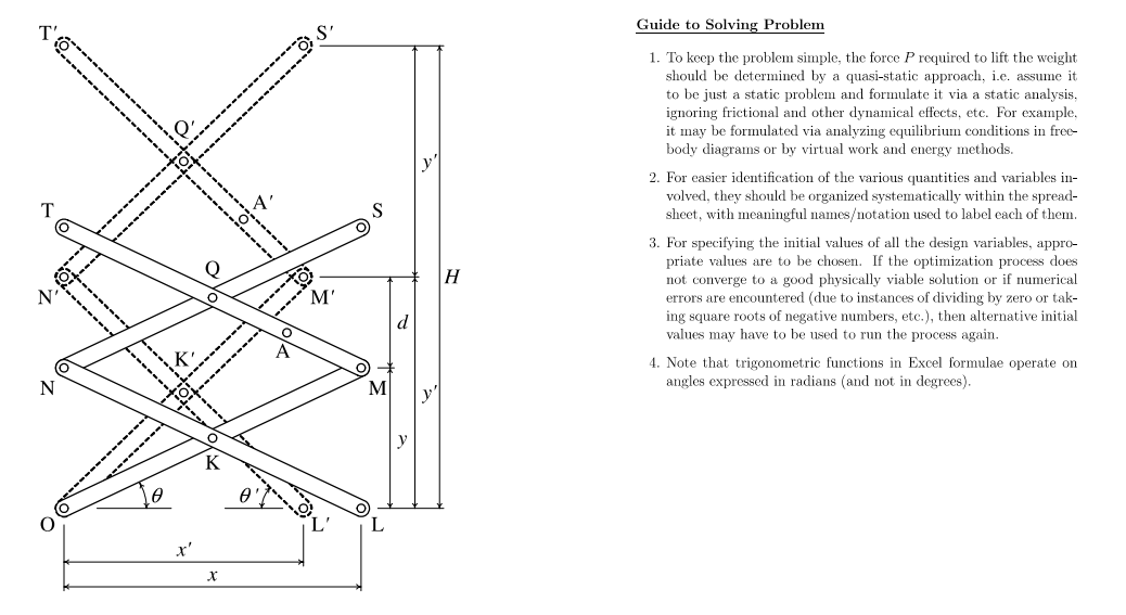 Solved Project A Design Optimization of a Mobile Scissor | Chegg.com