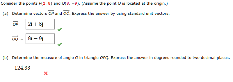 Solved Consider the points P(2,8) and Q(8,−9). (Assume the | Chegg.com