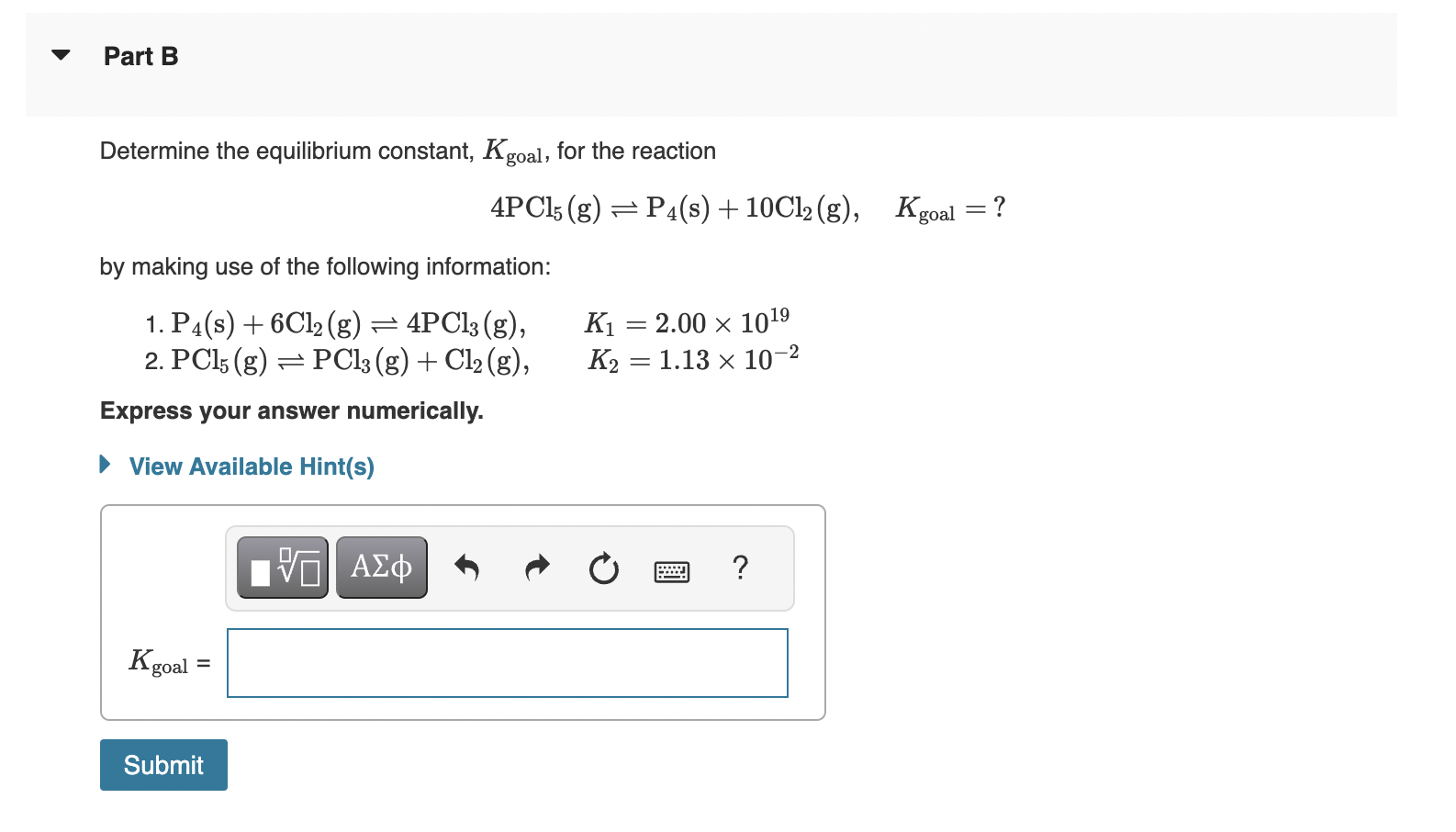 Solved It is possible to predict the equilibrium constant of | Chegg.com