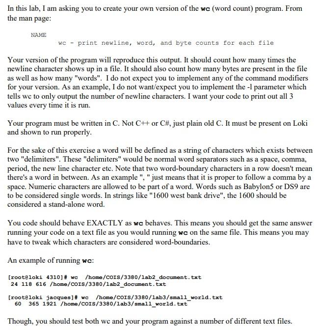 In this lab, I am asking you to create your own | Chegg.com