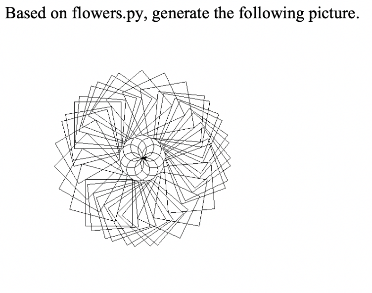 Based on flowers.py, generate the following picture | Chegg.com