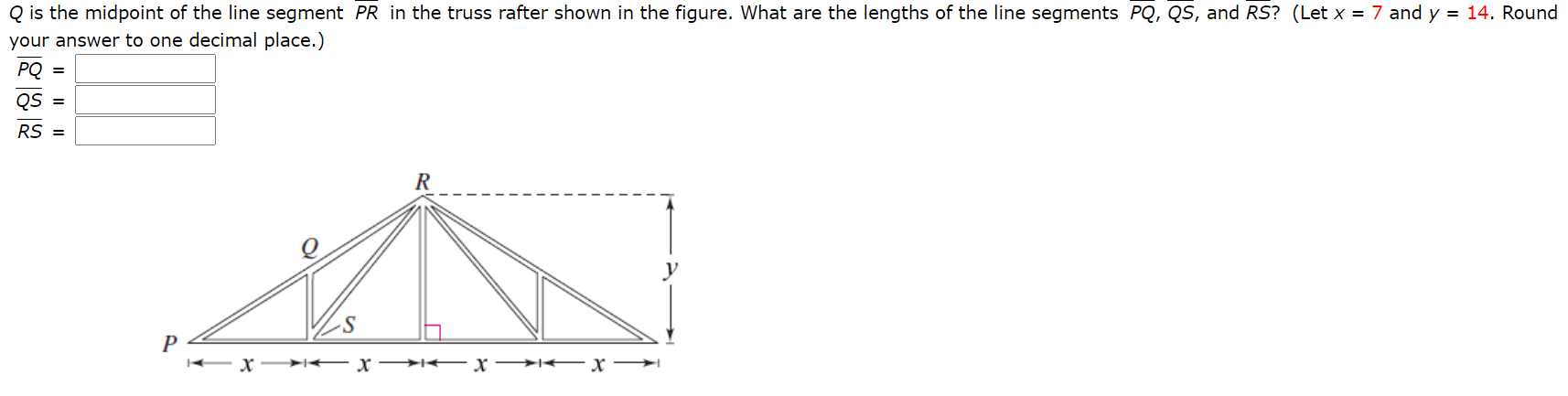 Solved Q is the midpoint of the line segment PR in the truss | Chegg.com
