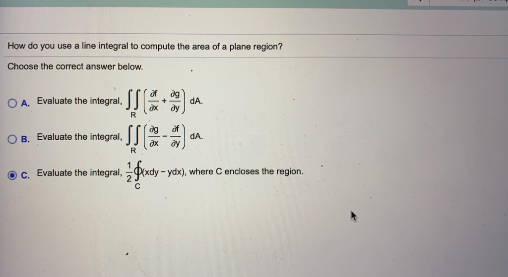 Solved How do you use a line integral to compute the area of | Chegg.com