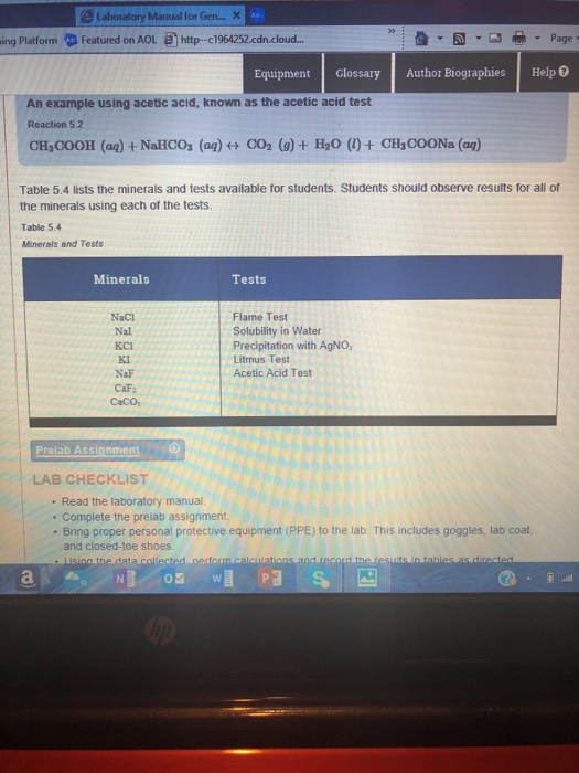 Solved Qualitative Analysis Prelab Assignment c artions: | Chegg.com